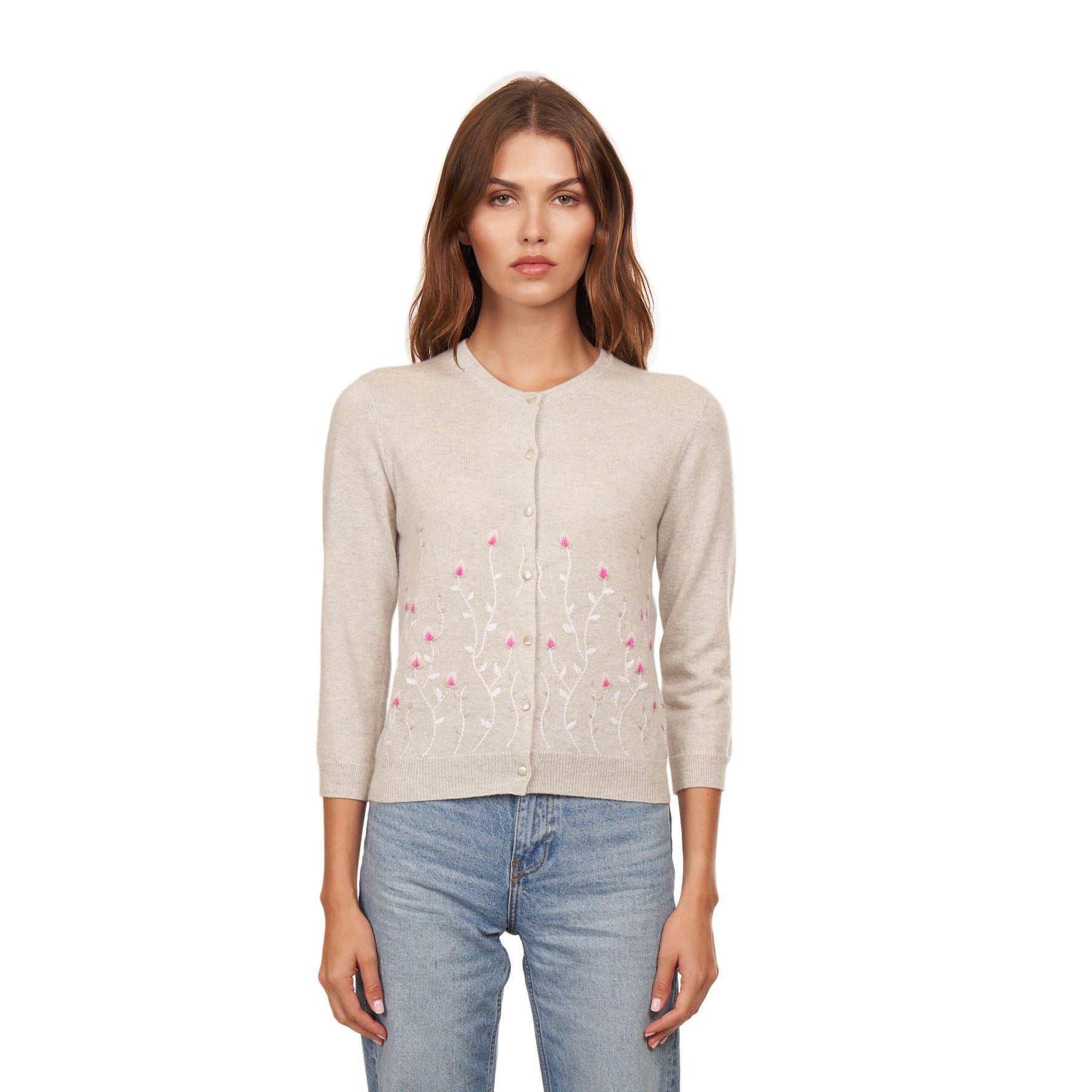 Cardi w/ Embroidered Floral | Autumn Cashmere Cardi w/ Embroidered Floral | Autumn Cashmere