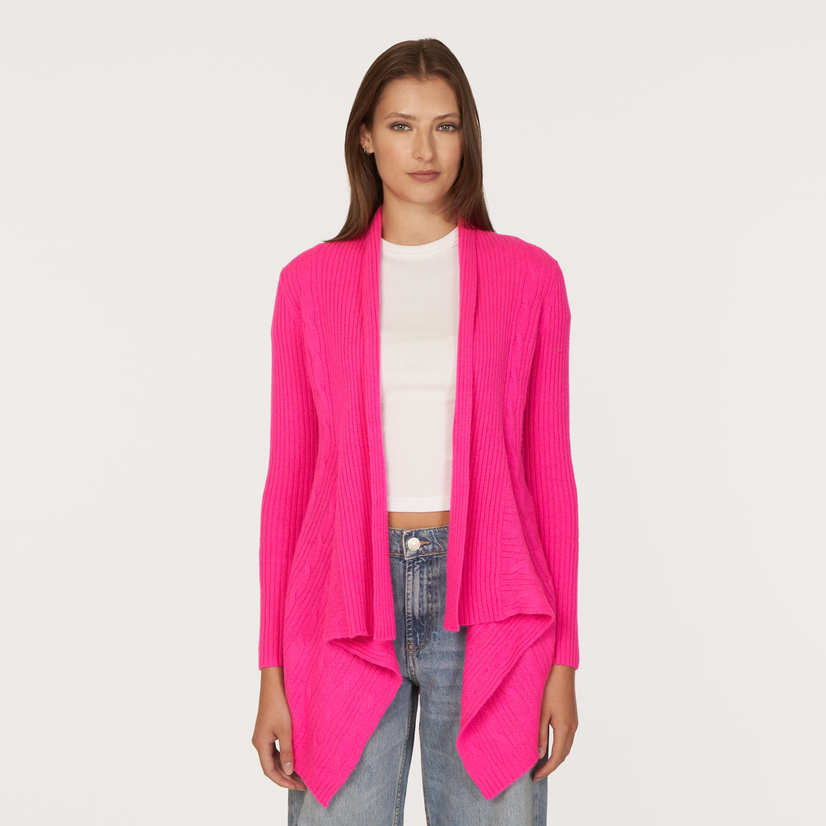 Cable Drape in Hyper Pink | Autumn Cashmere